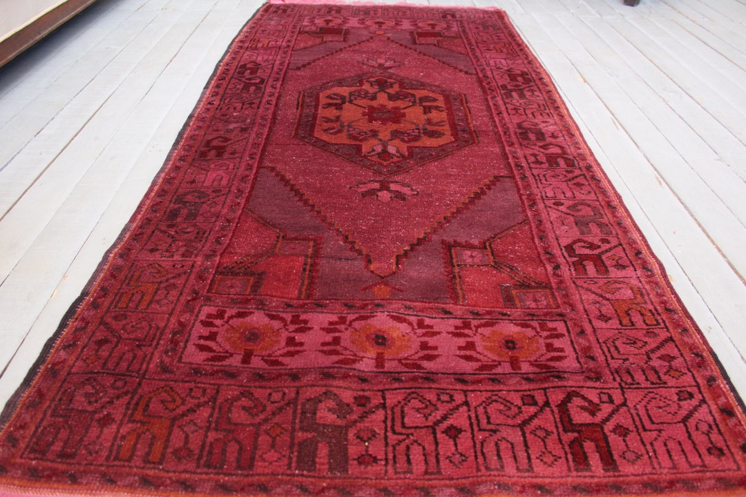 Vintage Pink Rug, Vintage Wool Rug , Bohemian Area Rug, Ethnic Pink ...