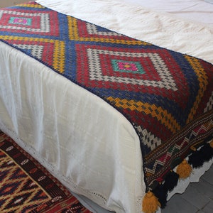 21x83 Inch Kilim Throw, Bohemian Throw, Ethnic Kilim Throw, Ethnic Blue ...