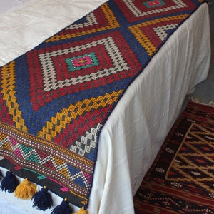 21x83 Inch Kilim Throw, Bohemian Throw, Ethnic Kilim Throw, Ethnic Blue ...