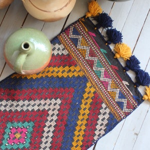 21x83 Inch Kilim Throw, Bohemian Throw, Ethnic Kilim Throw, Ethnic Blue ...