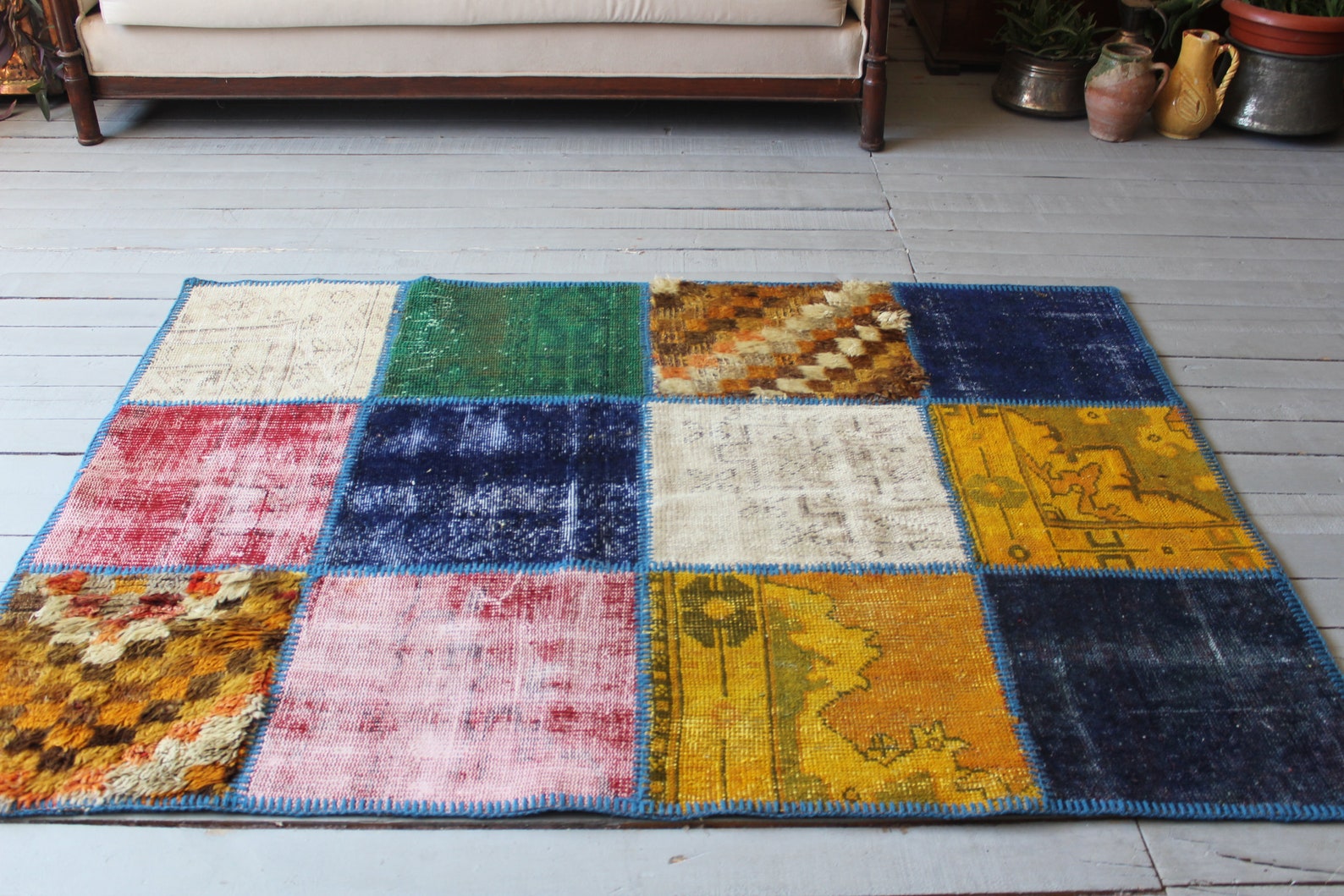 Multicoloured Handmade Patchwork Rug Ethnic Decorative Rug - Etsy