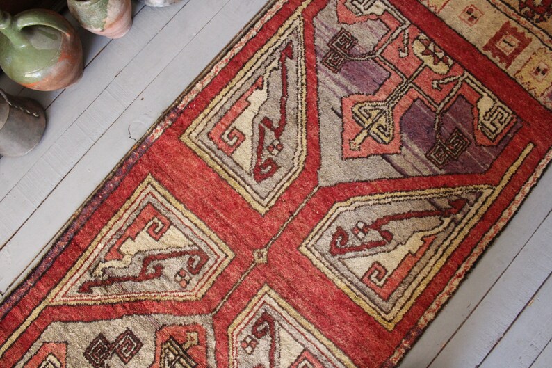 Vintage RUNNER ,handwoven Turkish Wool Runner Rug,hallway Carpet Runner ...