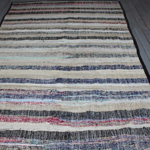 5'6"x9'2" Ft Vintage RAG RUG, Vintage Chaput Kilim, Bohemian Rag Rug ...