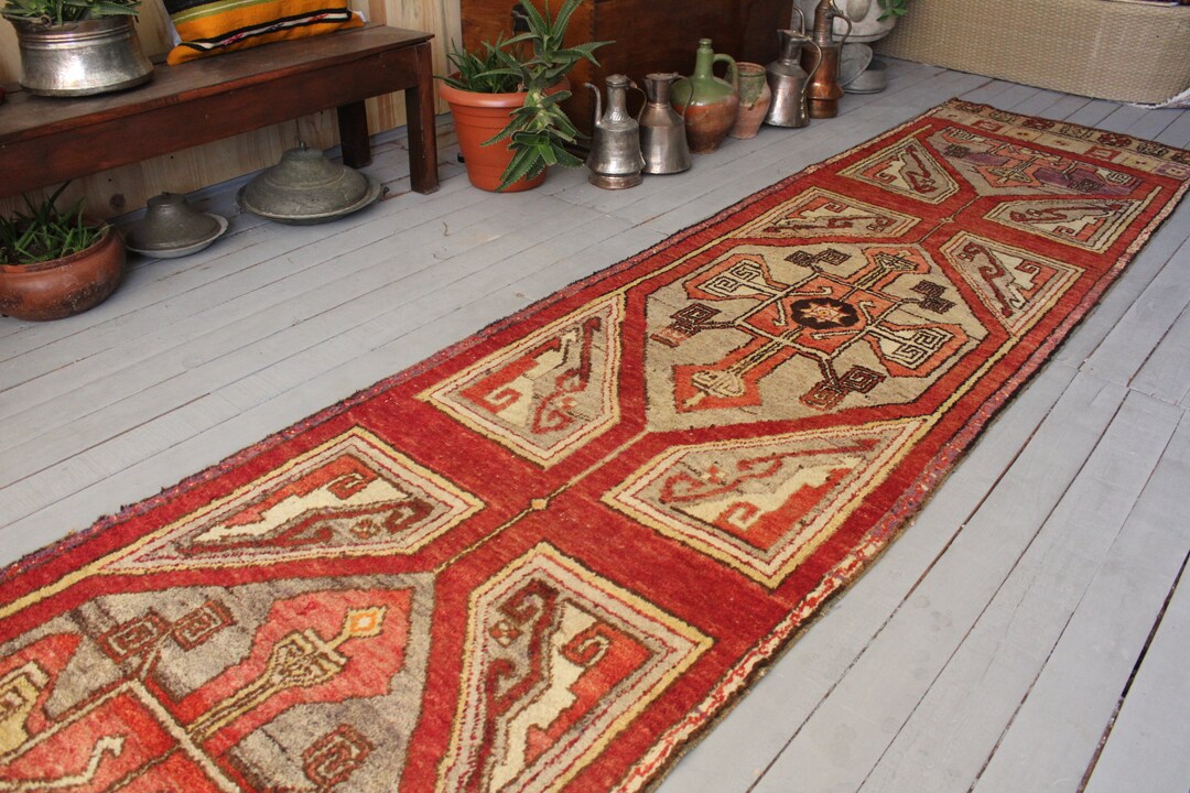 Vintage RUNNER ,handwoven Turkish Wool Runner Rug,hallway Carpet Runner ...