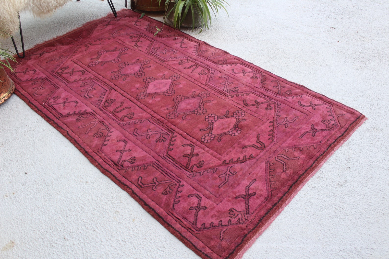 3'9x6'5 Ft Vintage Over Dyed Rug Vintage - Etsy