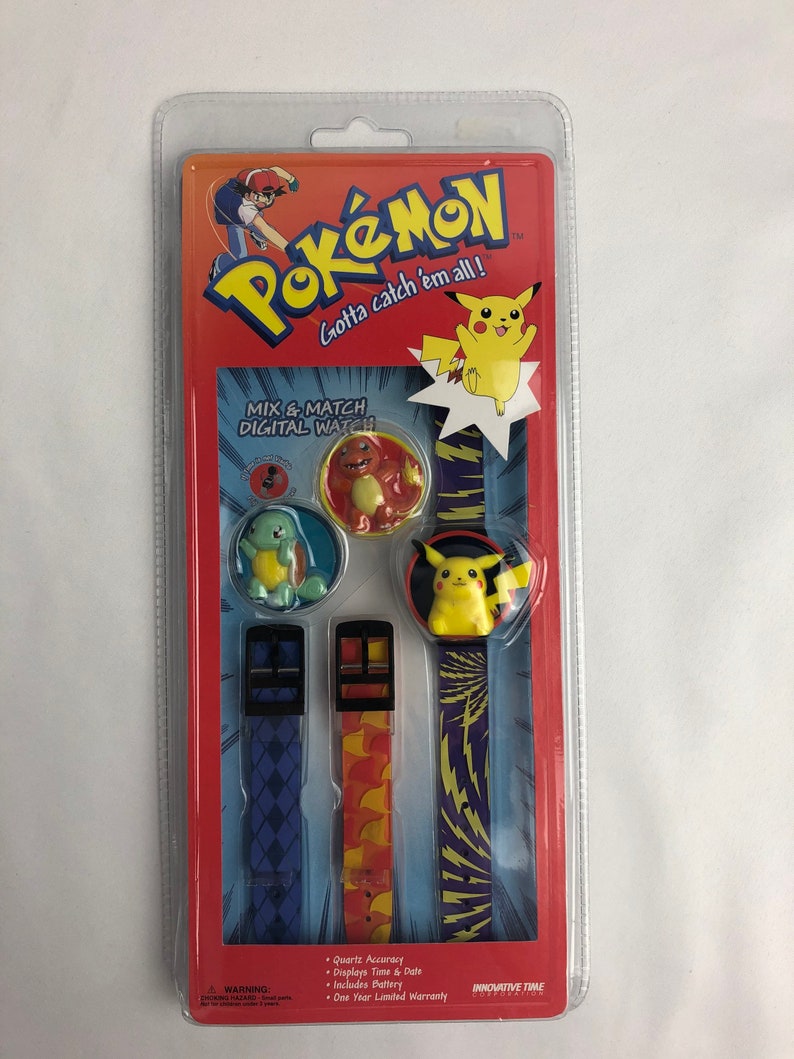 Vintage 1999 Pokemon Watches 90s Toy / Pikachu Viacom / 1990s - Etsy
