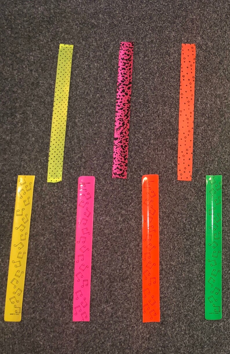 80s Neon Slap Bracelets / 1980s Made in Taiwan / Vintage Smack | Etsy