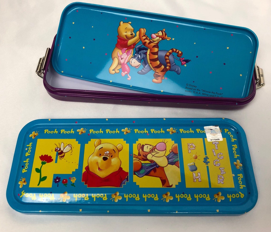 Red Winnie the Pooh Storage Tin / Collectible Pencil Case | Etsy