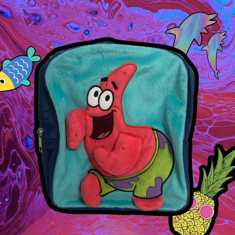 Fuzzy Patrick Star Backpack / Viacom / Nickelodeon / Sponge - Etsy