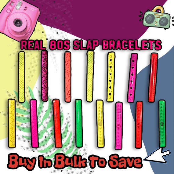 80s Neon Slap Bracelets / 1980s Made in Taiwan / Vintage Smack | Etsy