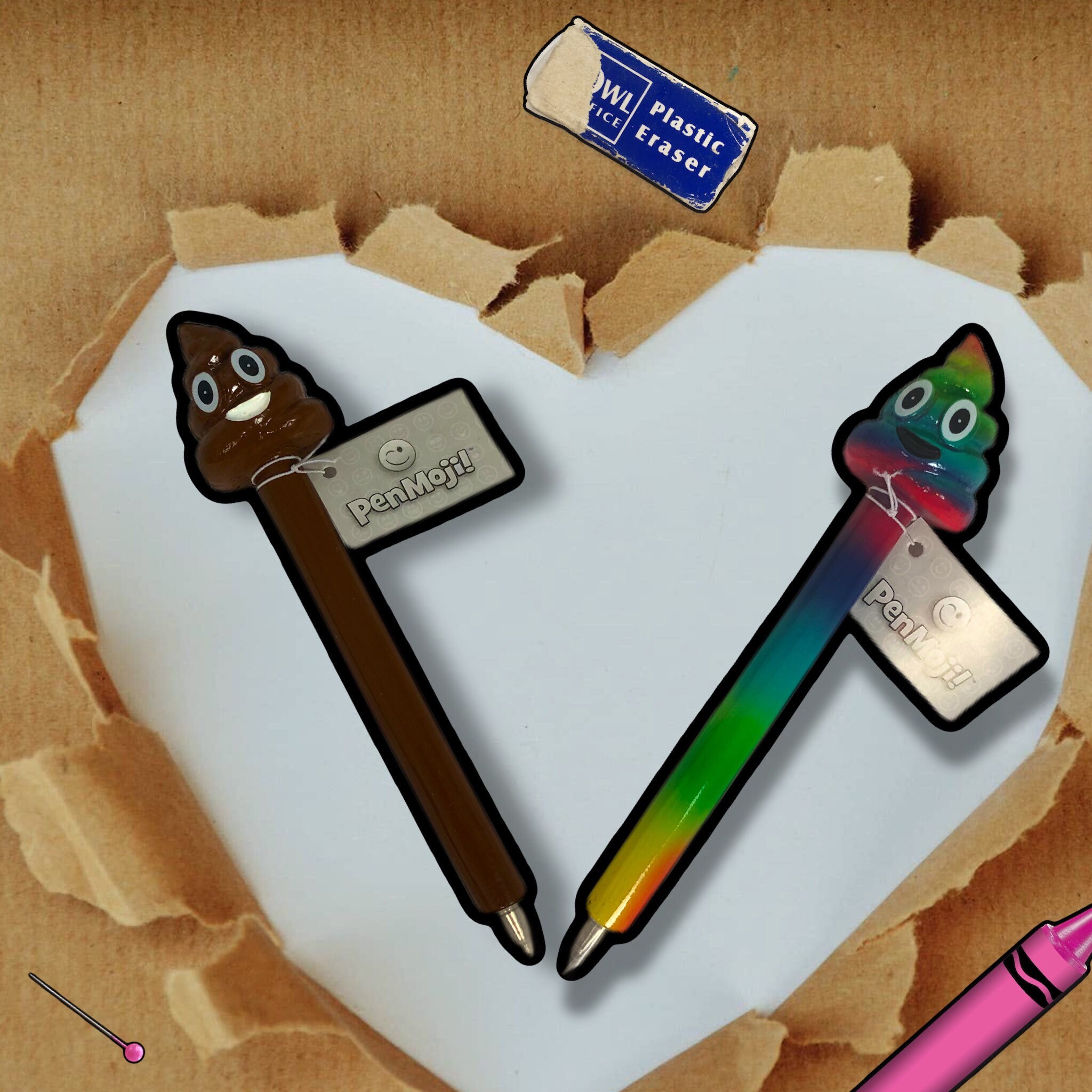 Poop Emoji Pens Rainbow Set Novelty Funny Kids Joke / | Etsy