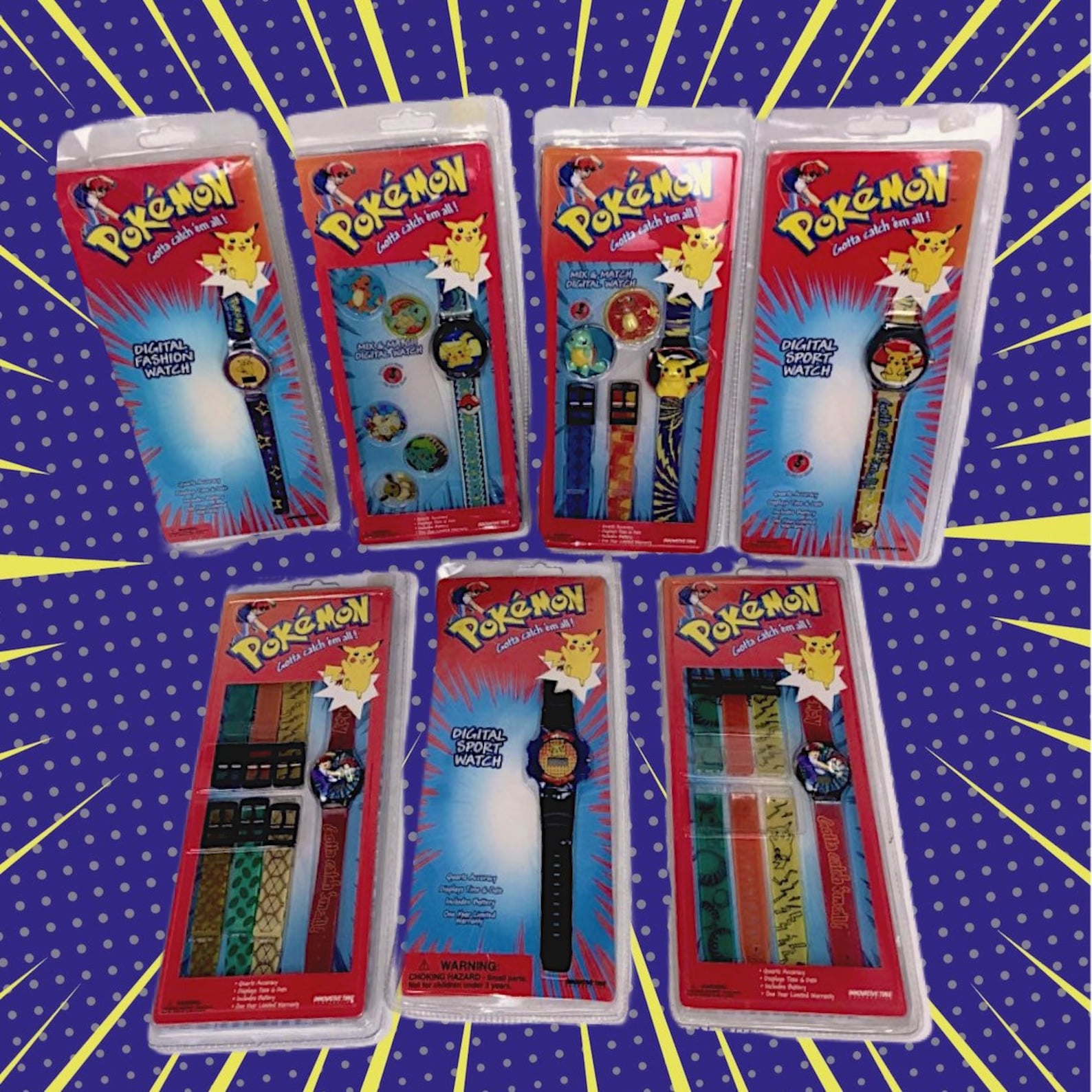 Vintage 1999 Pokemon Watches 90s Toy / Pikachu Viacom / 1990s | Etsy