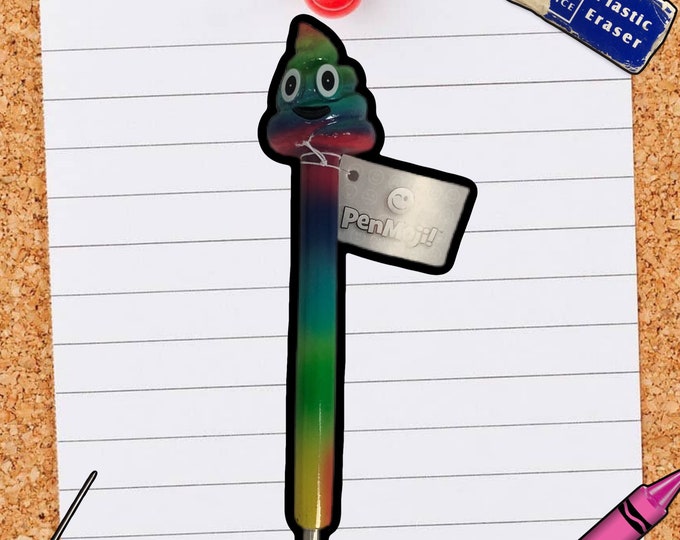 Poop Emoji Pens , Rainbow Set Novelty Funny Kids Joke / Penmoji / Arts ...