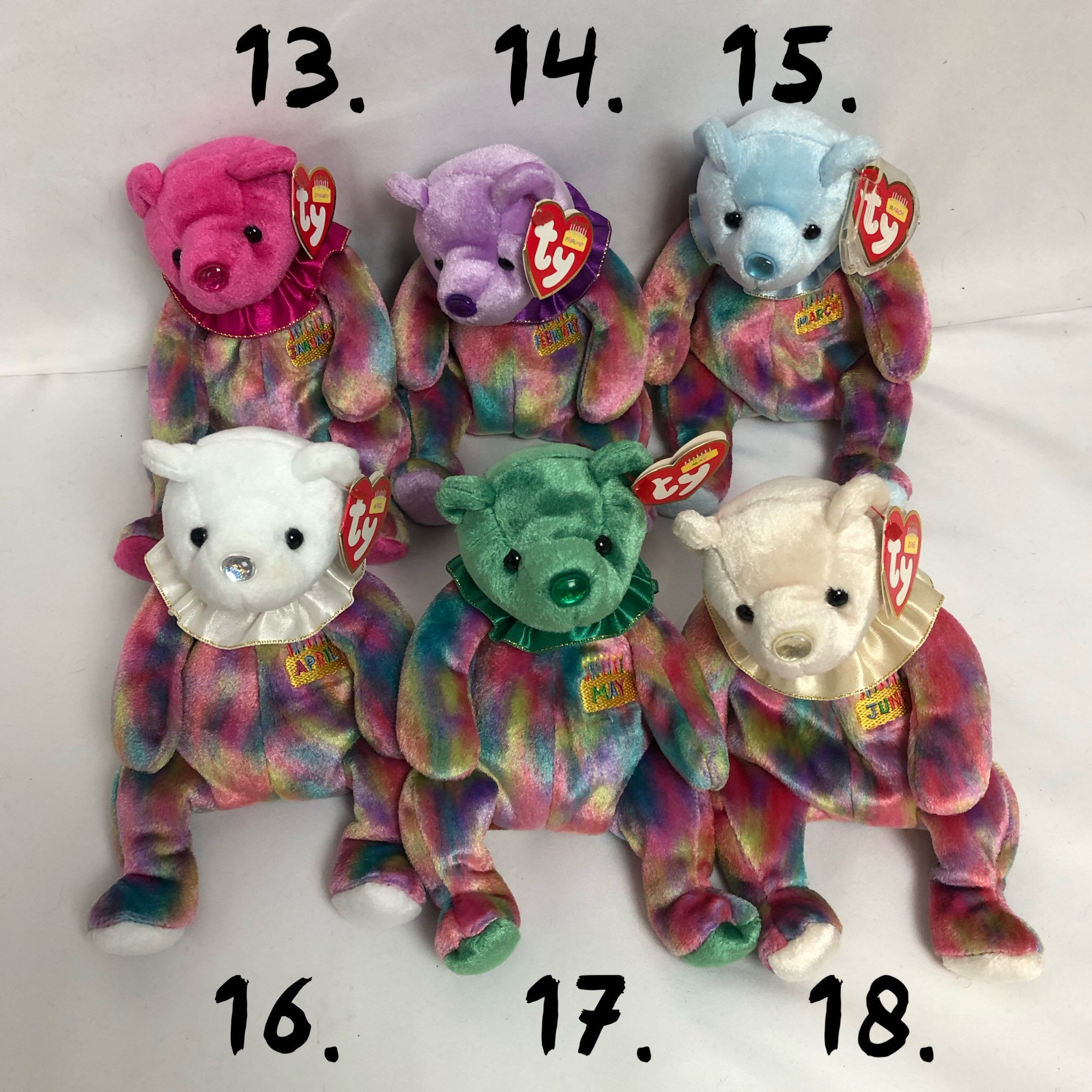 Birthday Beanie Babies / Birthstone Baby Bundle Lot / 80s - Etsy UK