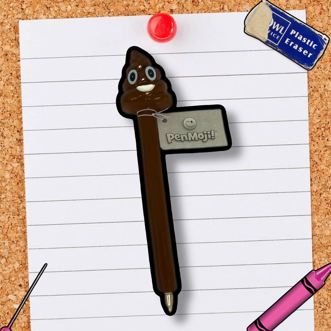Poop Emoji Pens , Rainbow Set Novelty Funny Kids Joke / Penmoji / Arts ...