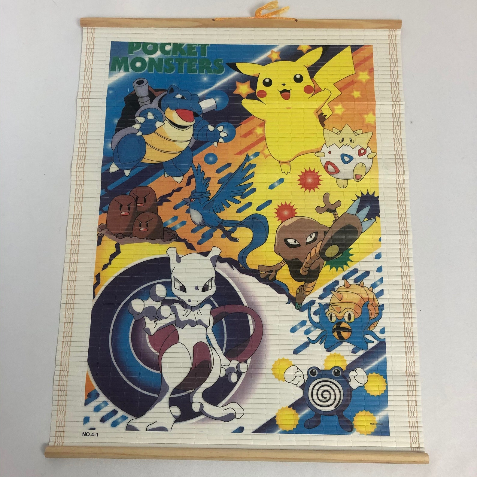 Bamboo Pokemon Wall Scroll / Decor Vintage 90s Toy / Vintage | Etsy