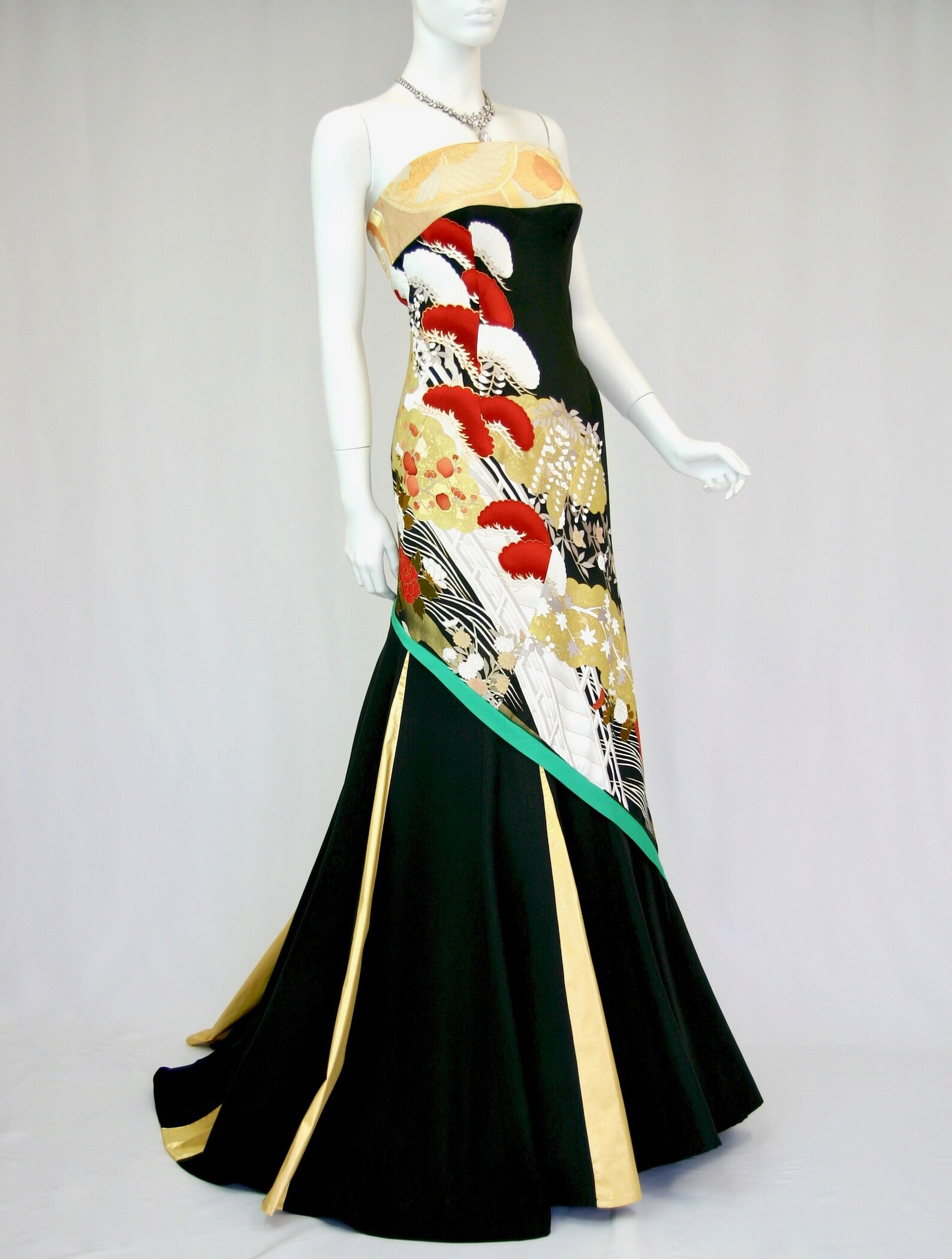 Kimono Dress, Japanese Dress, Formal Dress Using Kimono(tomesode) and ...