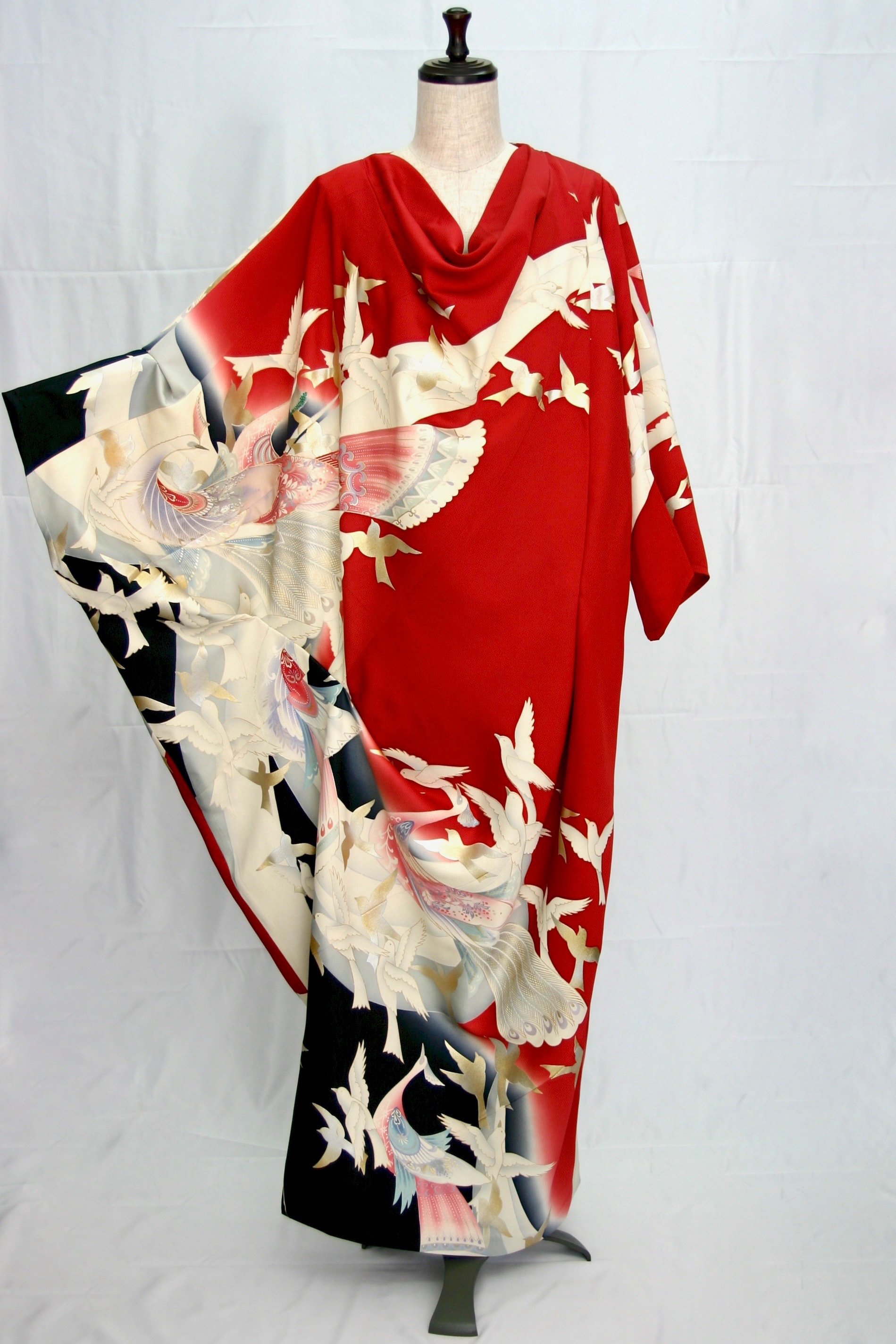 Kimono Dress, Japanese Dress, Formal Dress Using Kimono Furisode for ...
