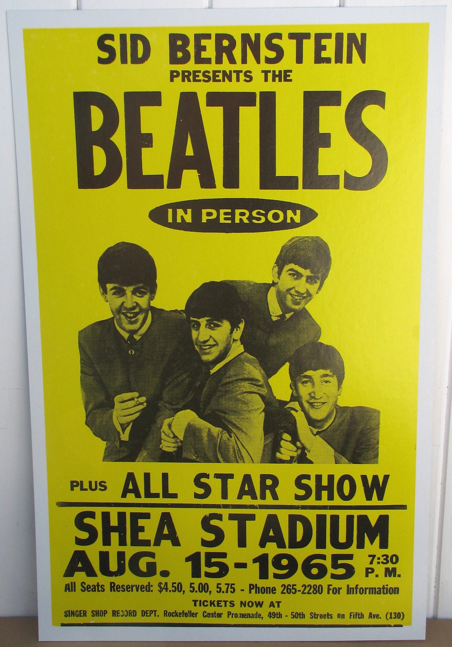 Vintage Beatles Concert Poster Shea Stadium Queens NY 1965 - Etsy