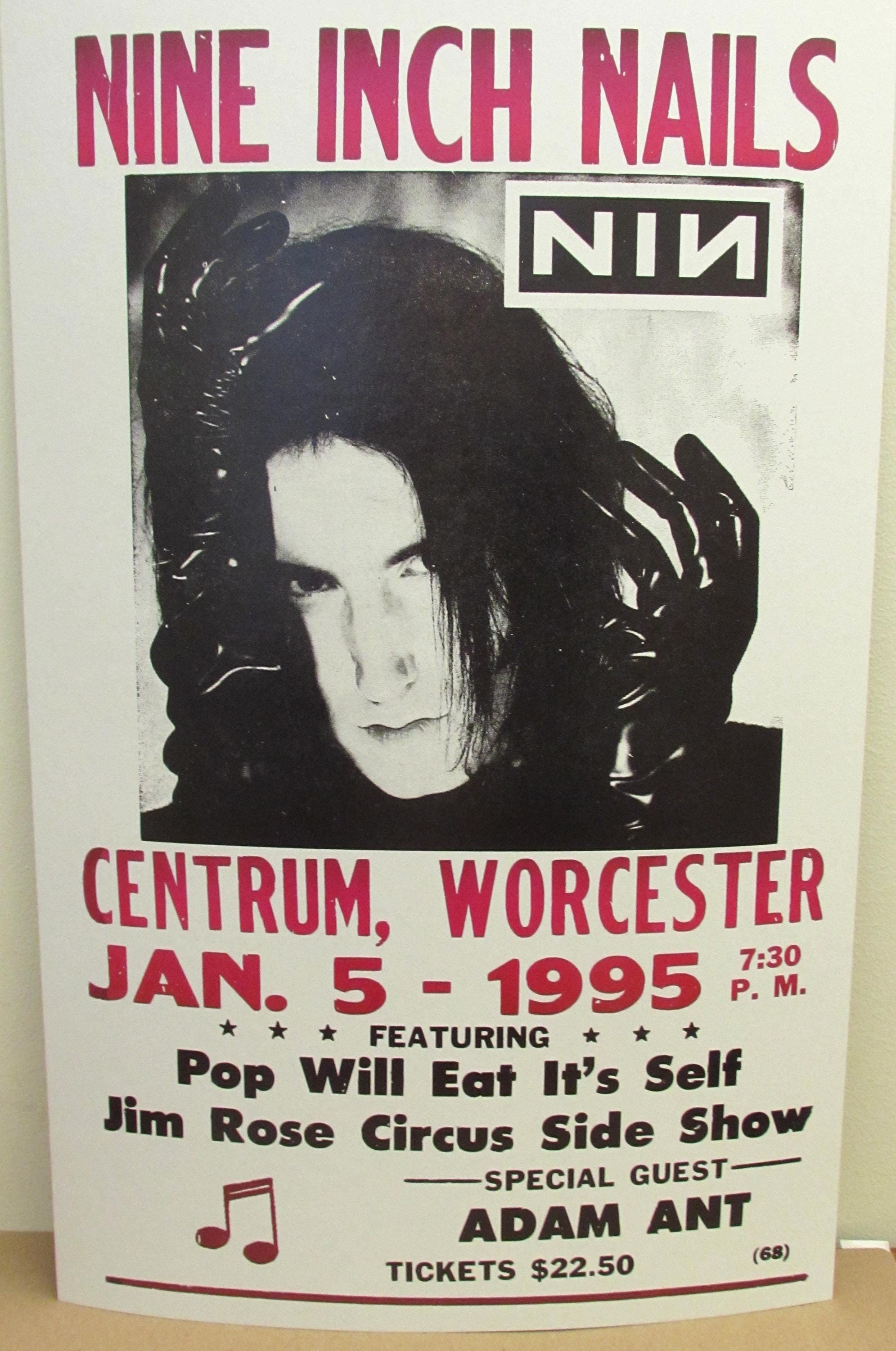 Vintage NIN Concert Poster 1995, Worcester Centrum 14x22 - Etsy