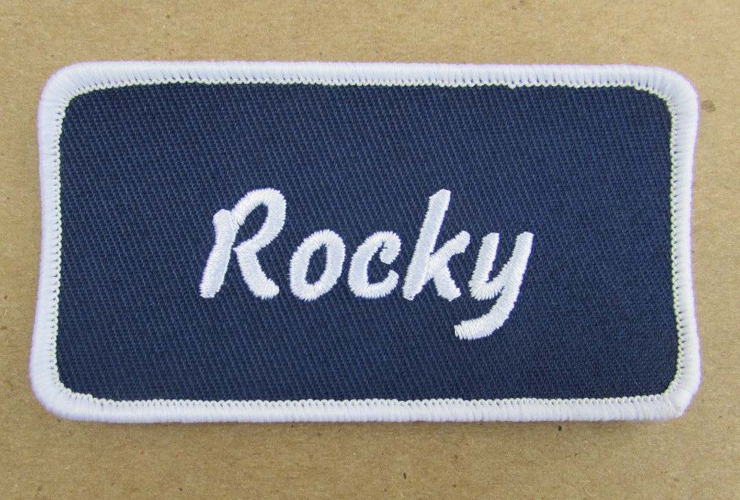 Name Rocky Patch Sewn Uniform Personal Patch EMBROIDERED - Etsy
