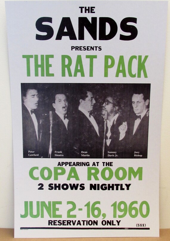 Sinatra Rat Pack Poster Sands COPA Sinatra Sammy Davis Dean | Etsy