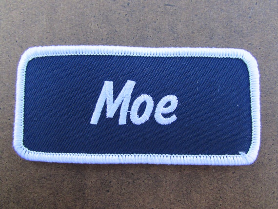 Name Moe Patch Sewn Uniform Personal Patch EMBROIDERED | Etsy