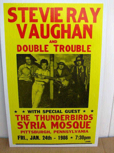 Vintage Stevie Ray Vaughan Concert Poster 1986 Double Trouble ...
