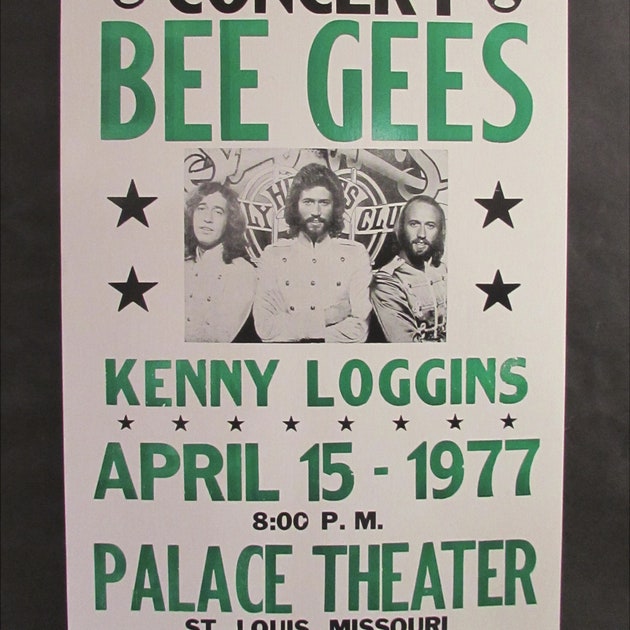 Vintage BEE GEES Concert Poster Gibb Brothers 1977 St Louis Missouri ...