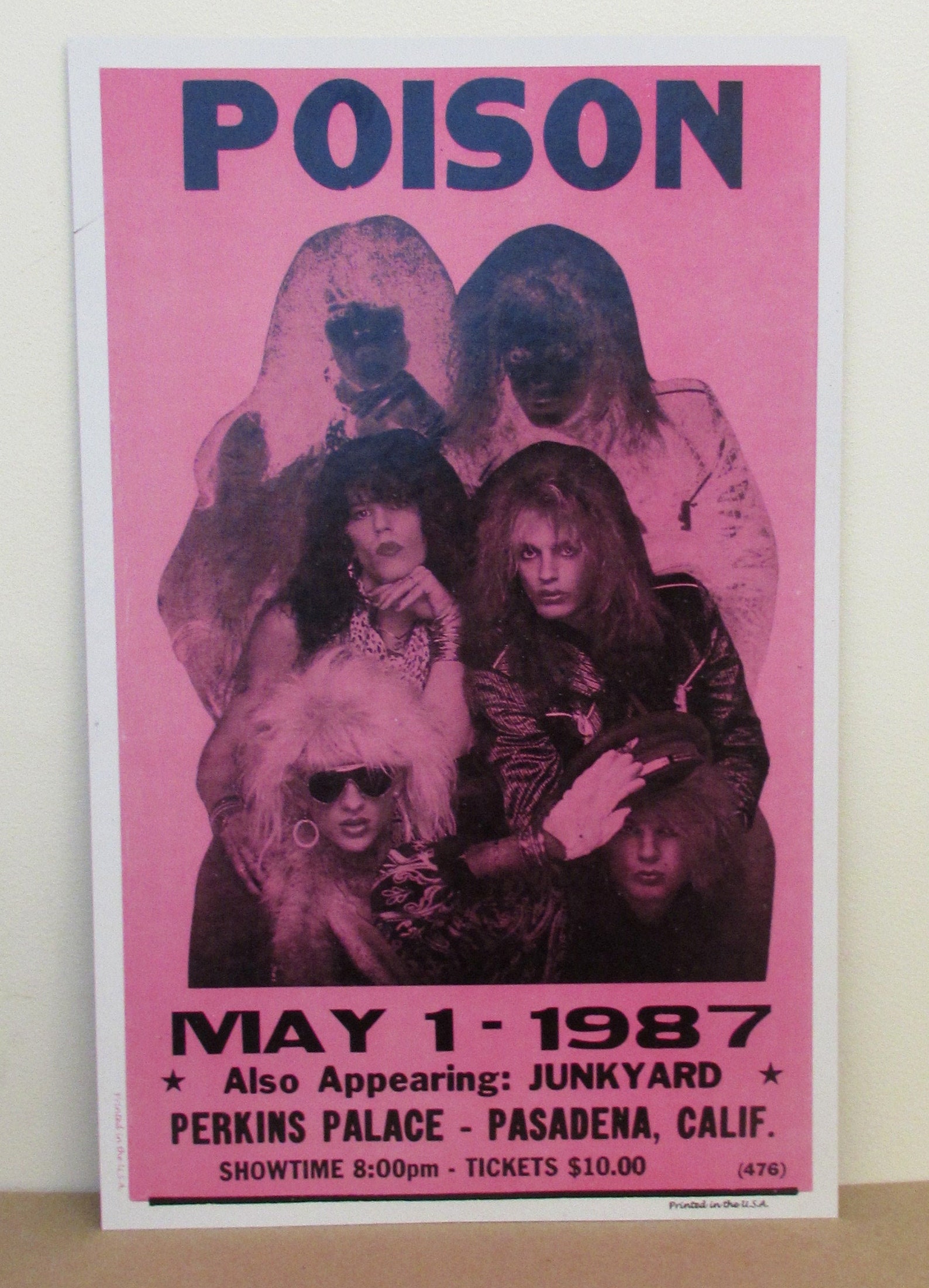 Vintage Poison Band Concert Poster 1987 Pasadena CA 14x22 - Etsy