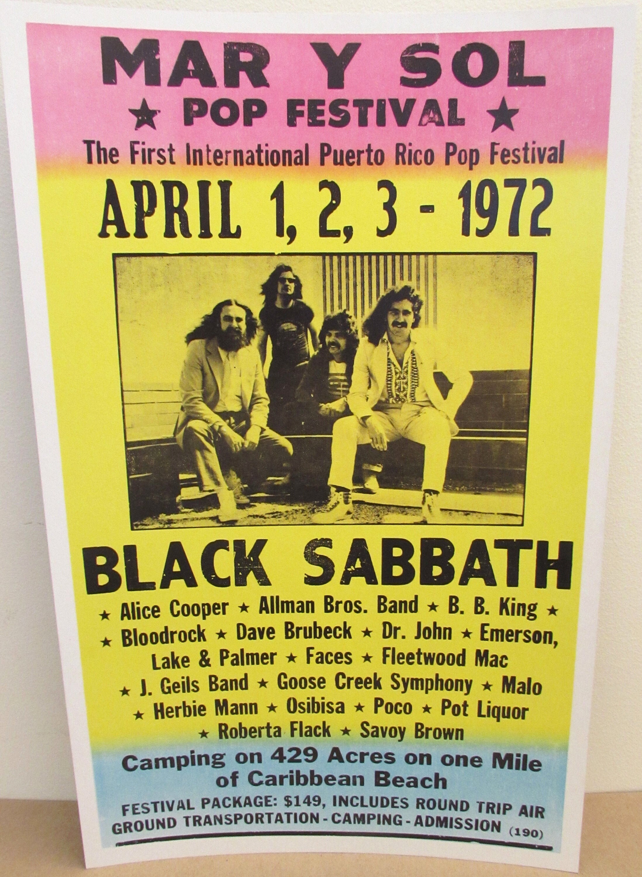 Vintage Black Sabbath Poster MAR Y SOL Festival 1972 14x22 - Etsy