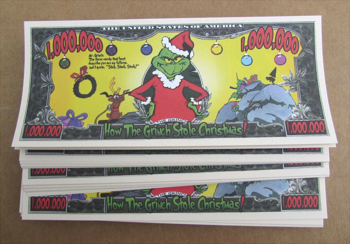 100 Grinch Million Dollar Bills NOVELTY MILLION Money | Etsy