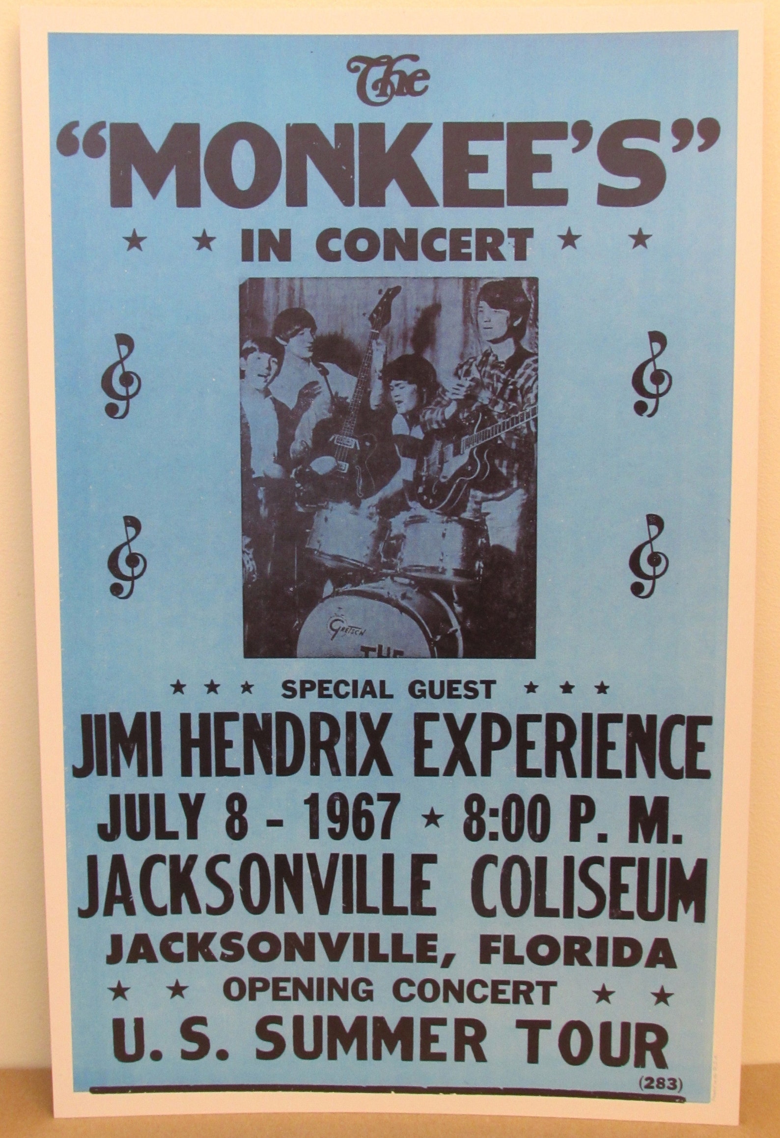 Vintage Monkees Poster Concert Poster, 1967 Jimi Hendrix Jacksonville ...