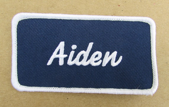 Name Aiden Patch Sewn Uniform Personal Patch EMBROIDERED - Etsy