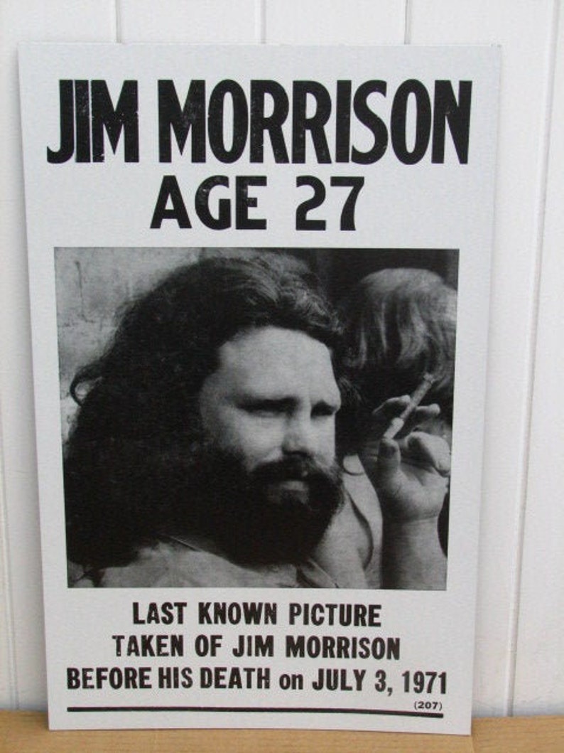 Doors Jim Morrison Last Known Photo Poster Age 27 14x22 - Etsy España
