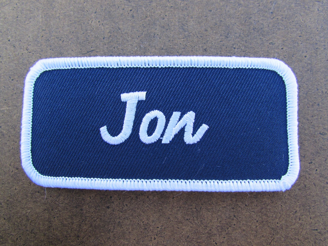 Name Jon Patch Sewn Uniform Personal Patch EMBROIDERED - Etsy