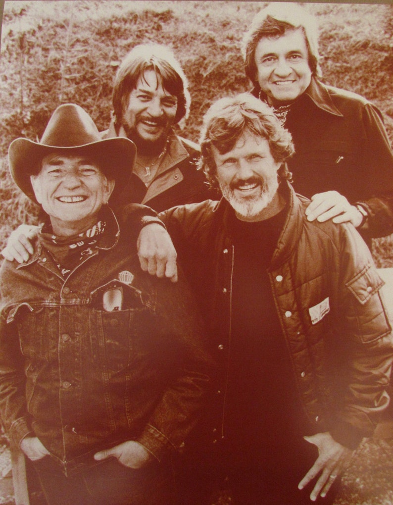 Highwaymen Poster 11 X 14 Sepia Cash Waylon Willie Nelson - Etsy