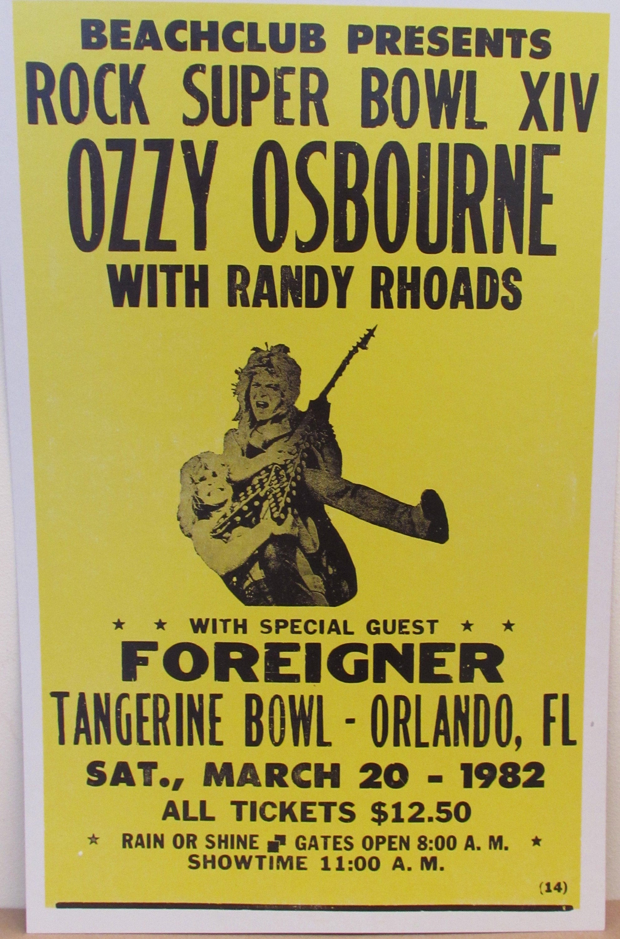 Vintage Ozzy Osbourne Concert Poster Randy Rhoads, 1982 Tour Foreigner ...