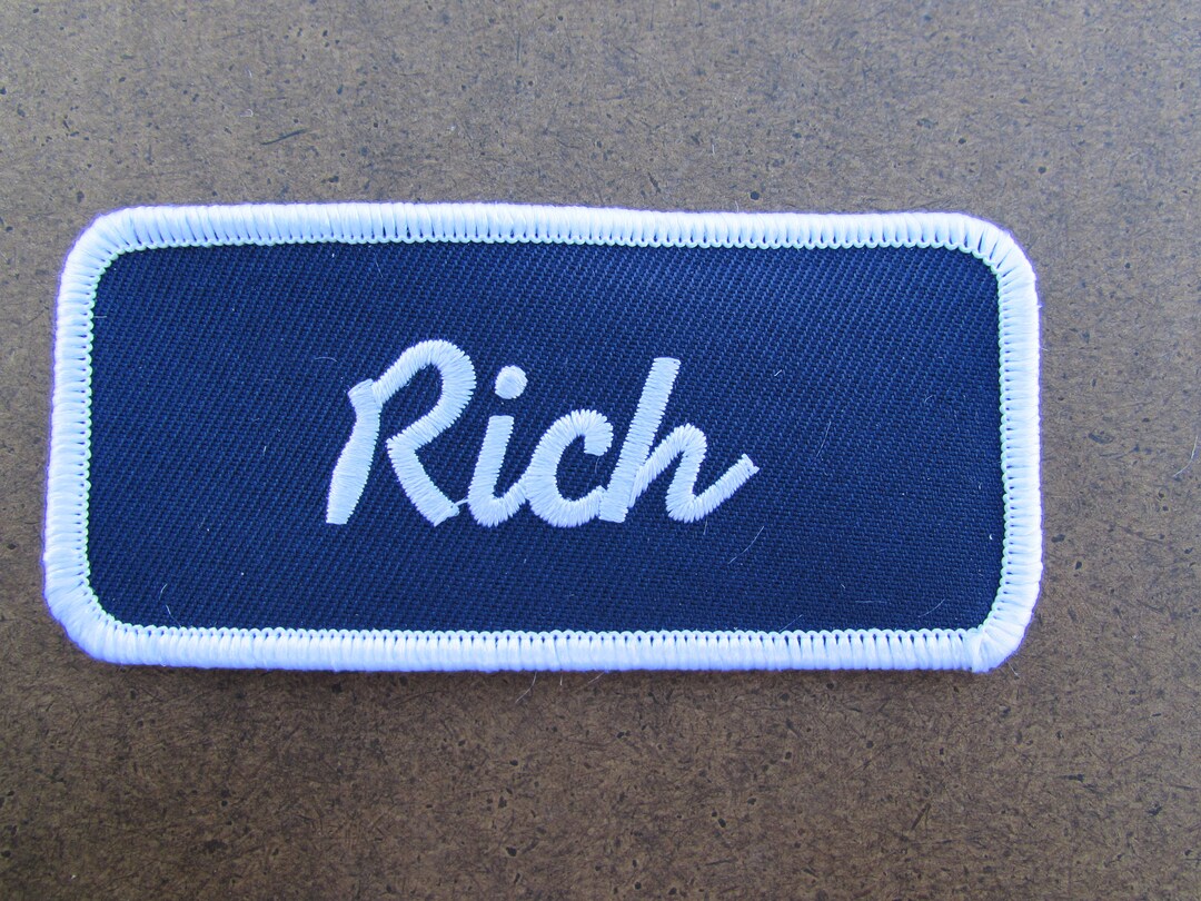 Name Rich Patch Sewn Uniform Personal Patch EMBROIDERED - Etsy