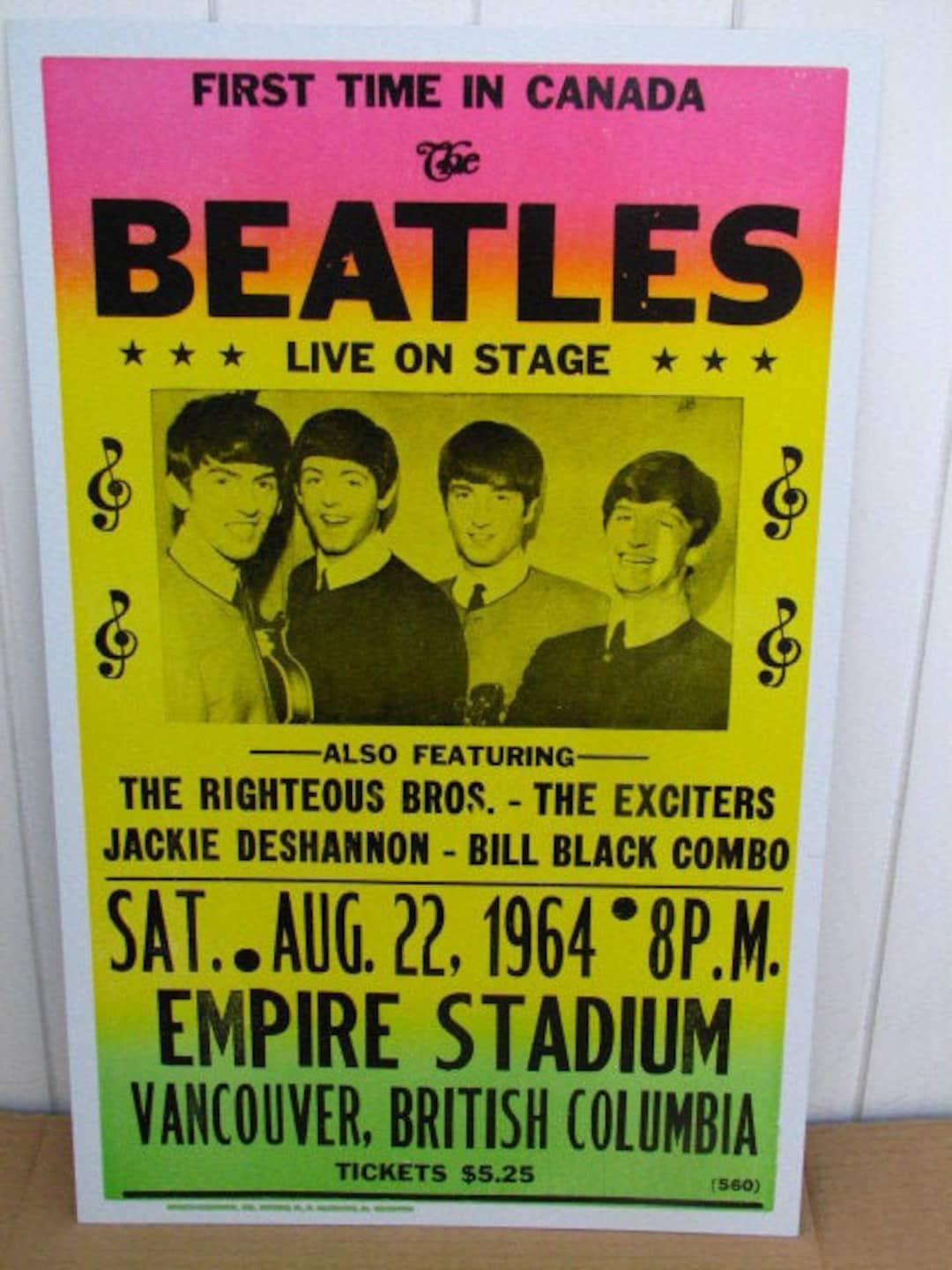 Vintage Beatles Concert Poster 1964, Vancouver, BC 14x22 - Etsy