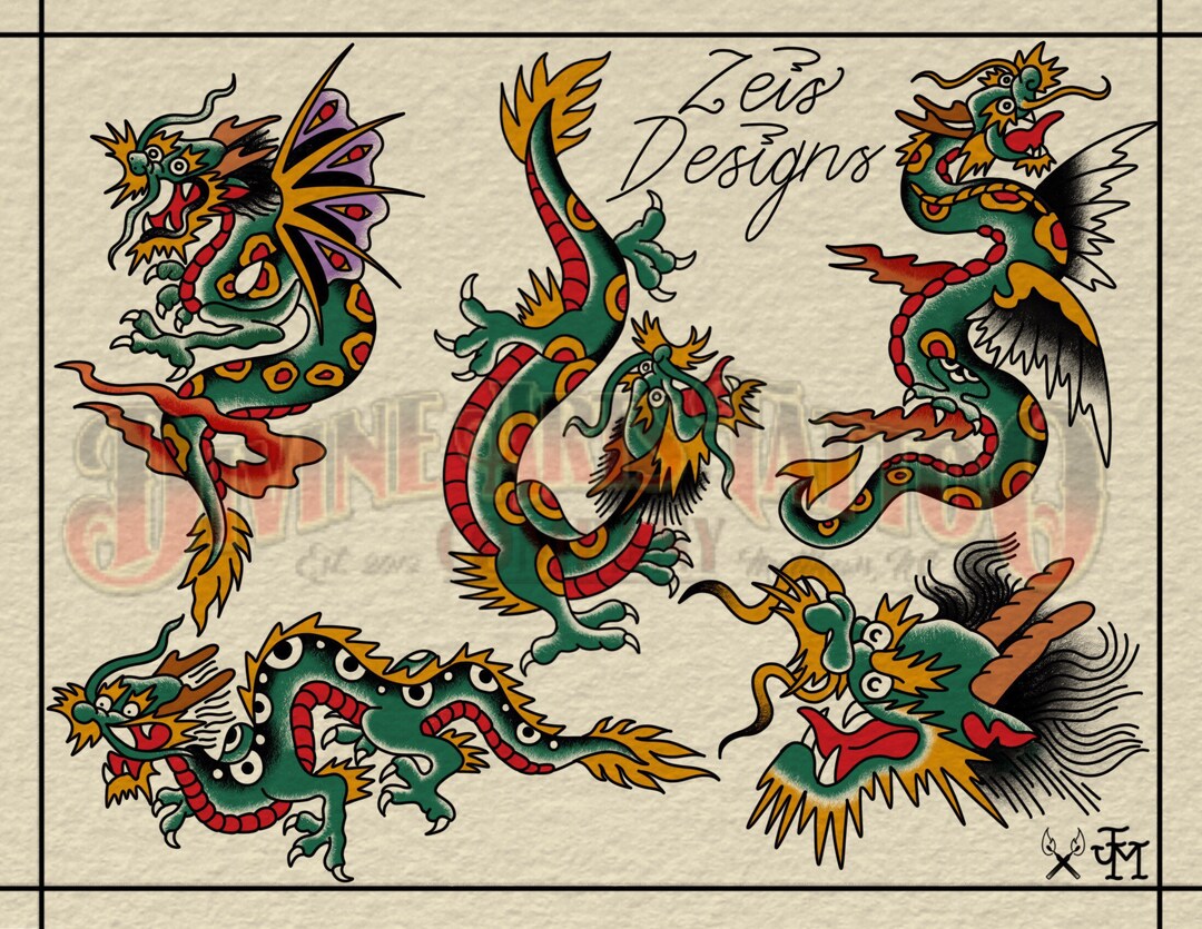 Milton Zeis Dragon Tribute Flash Sheet - Etsy