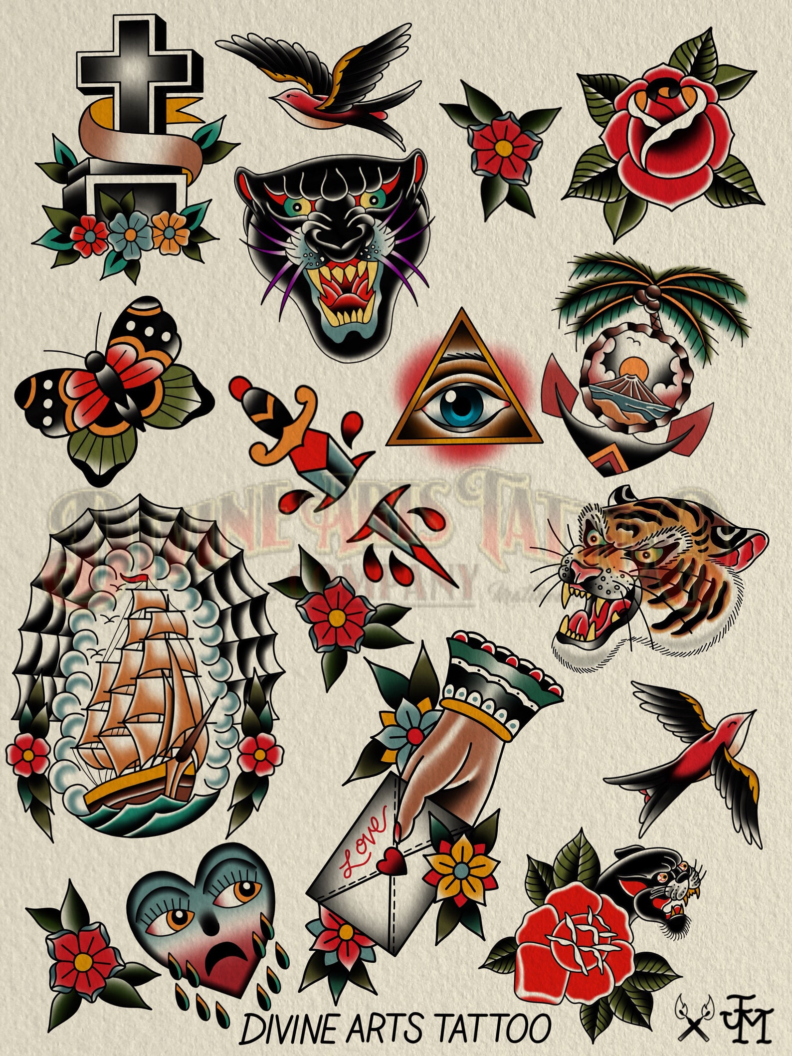 Tattoo Flash Poster - Etsy