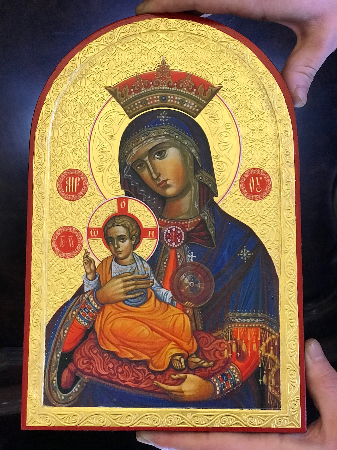 Hodiguitria icône de la Vierge Marie Sainte Marie avec le - Etsy France