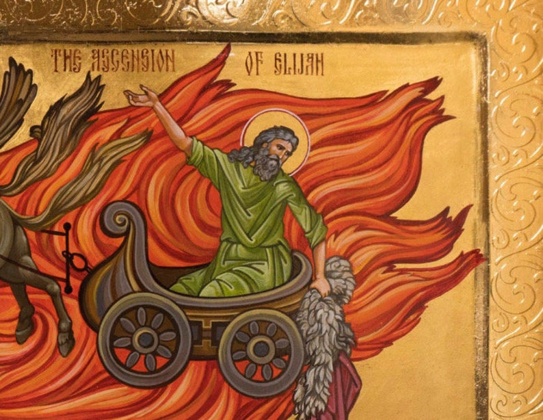 Byzantine Handmade Icon Replica of the Ascension of Elijah: A - Etsy UK
