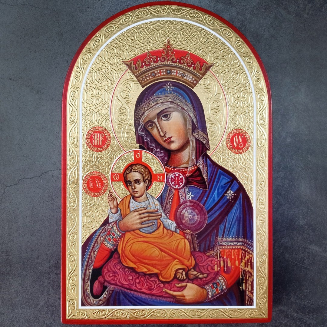 Byzantine Handmade Virgin Mary Icon: A Greek Orthodox Gift for Prayer ...