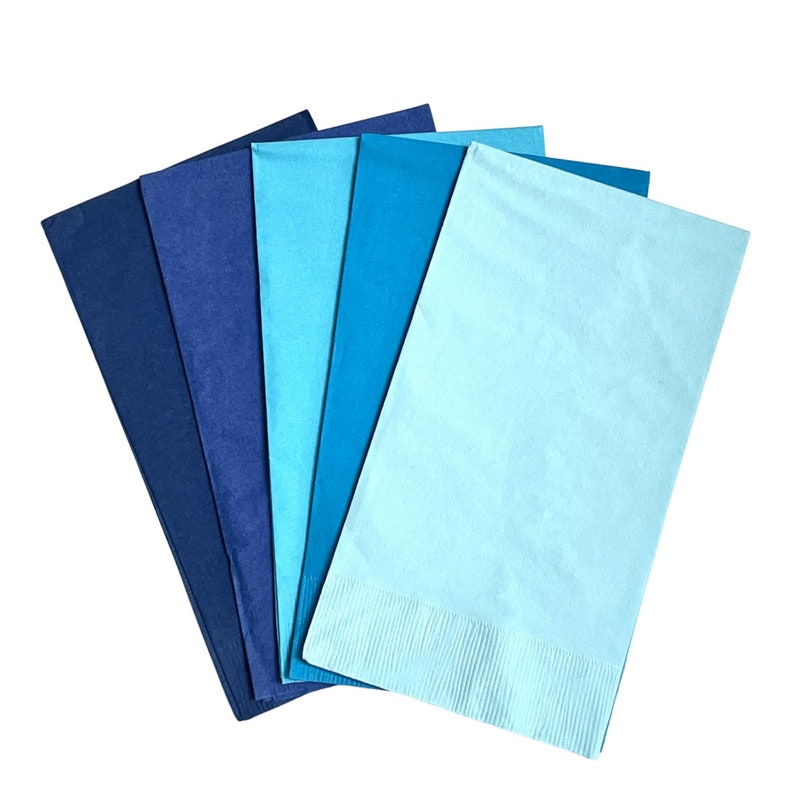 Blue Paper Napkins - Etsy