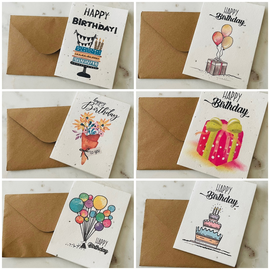 6ct Plantable Flower Seed Greeting Cards,eco Friendly Cards, Wildflower ...