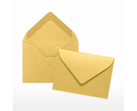 Metallic Gold Mini Envelopes Mini Envelopes Gift Card - Etsy