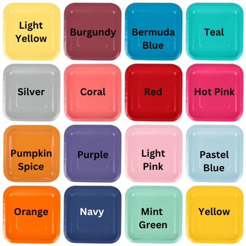 Square Paper Plates - Etsy