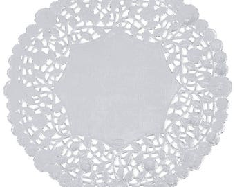 50 8 SILVER Metallic Foil PAPER Lace DOILIES 8 Inch Silver Doily, Party ...